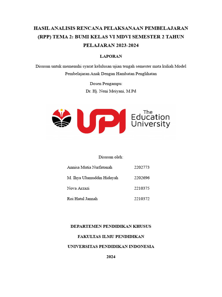 Hasil Analisis RPP Kel.1 Model Pemb. Adhp | PDF