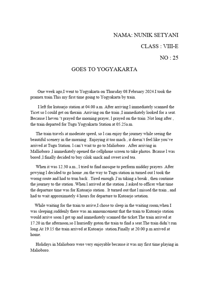 Tugas Recount Teks | PDF