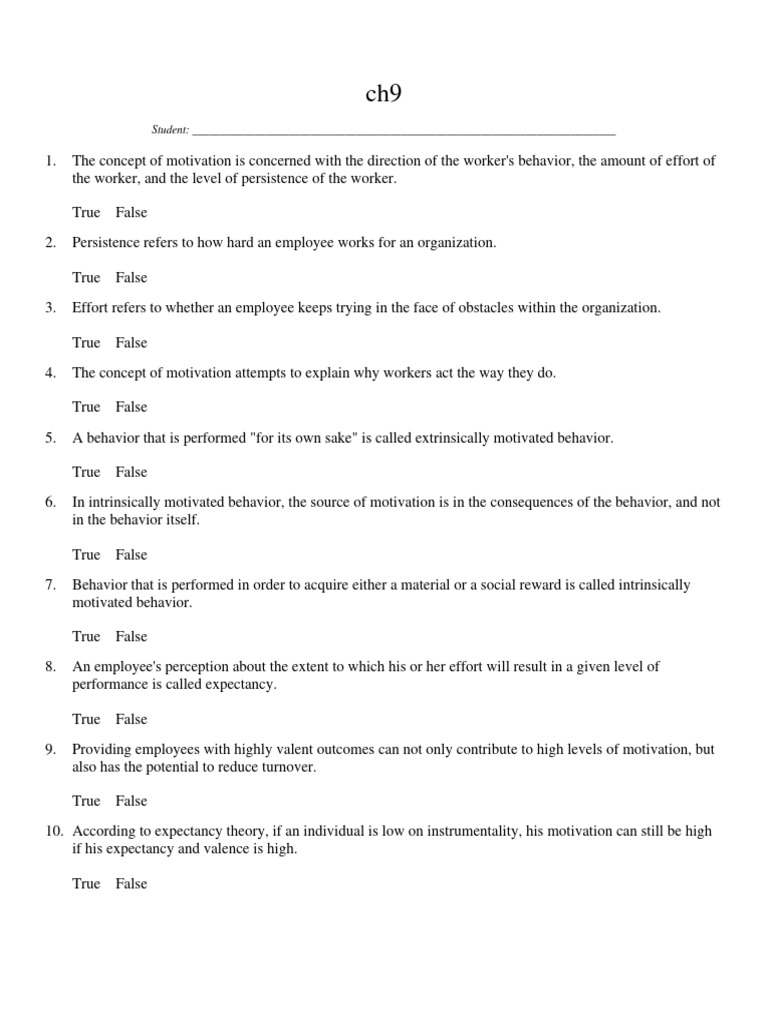 ch9 (1) | PDF | Motivational | Motivation