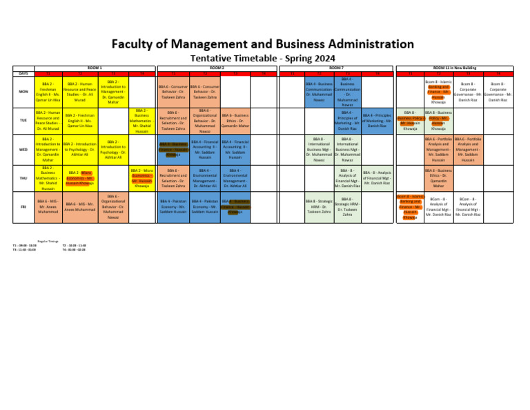 Spring 2024 Timetable | PDF | Business | Economies