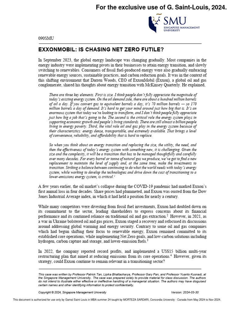 ExxonMobil - Is Chasing Net Zero Futile | PDF | Exxon Mobil | Carbon ...