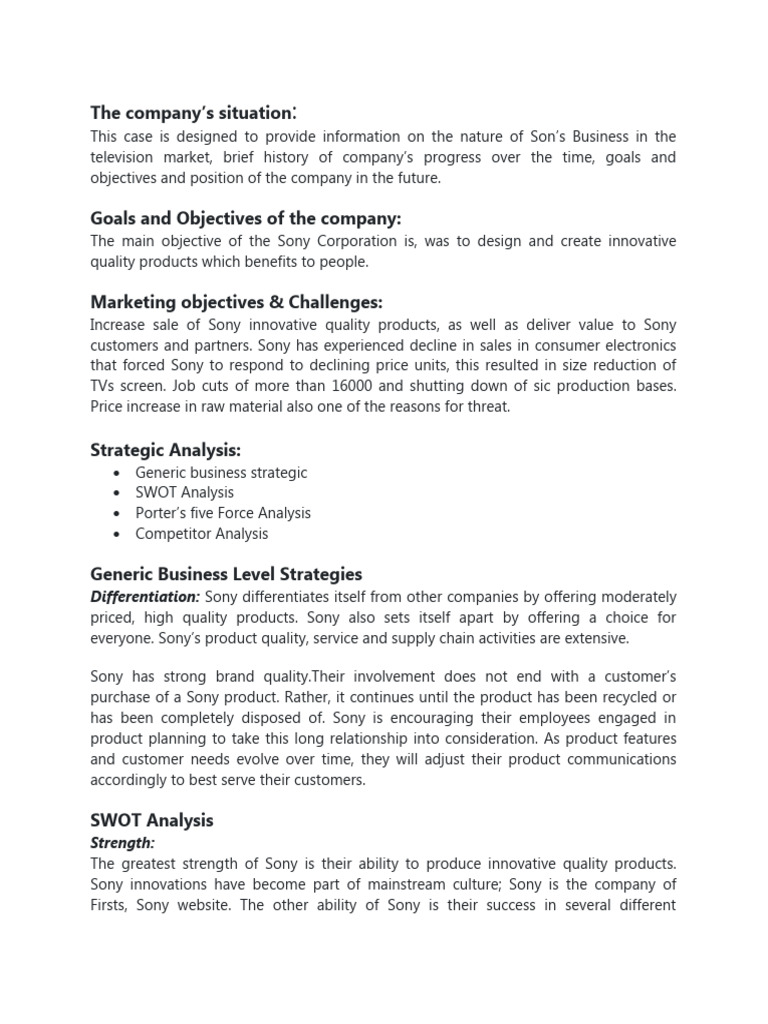 Sony-Mkt Strategy | PDF | Sony | Pricing