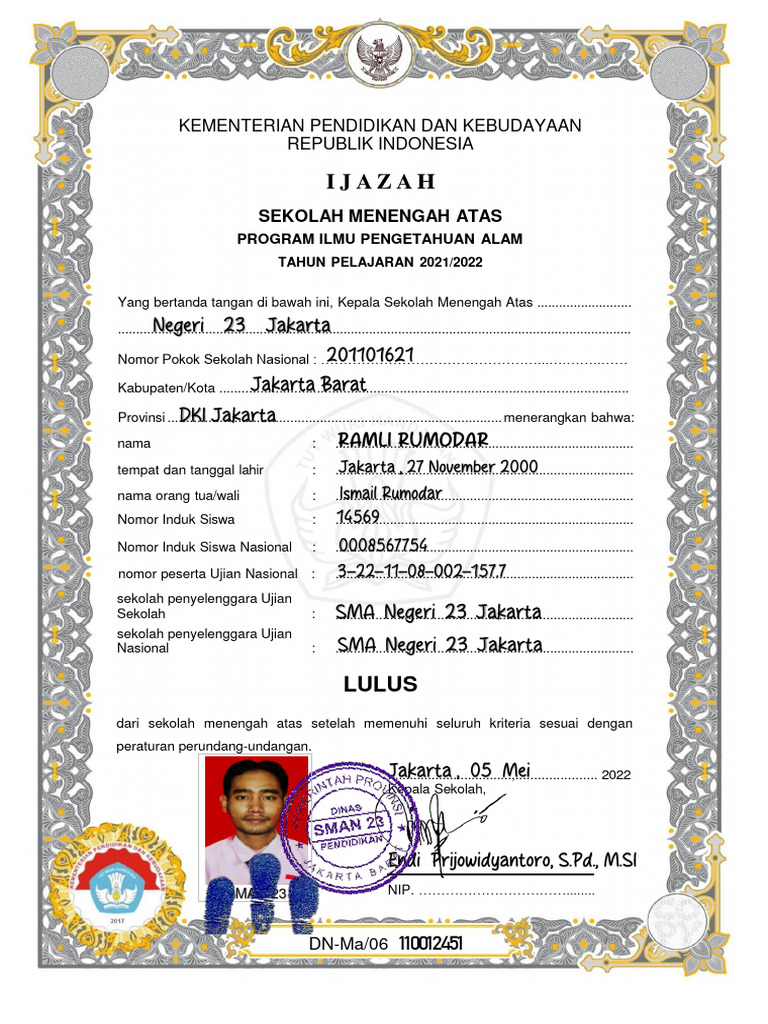 Ijazah Sman 2022 | PDF
