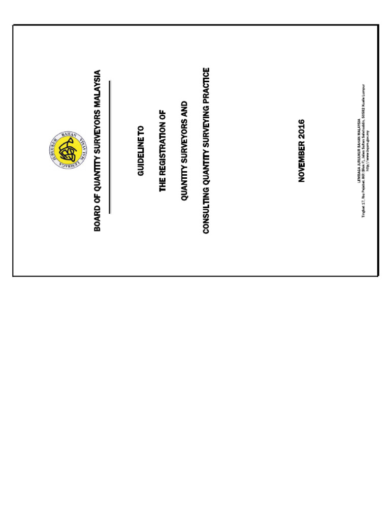 Guideline To The Registration of Quantity Surveyors and COnsultaing ...