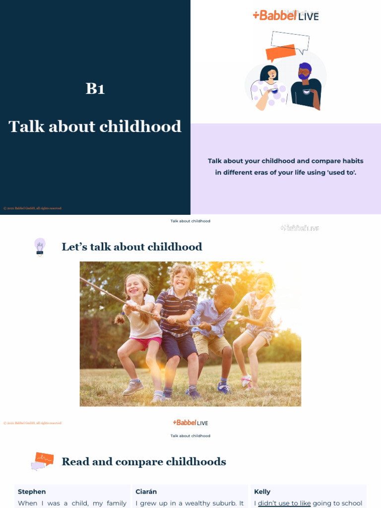 ENG - B1 - 17 Talk About Childhood | PDF