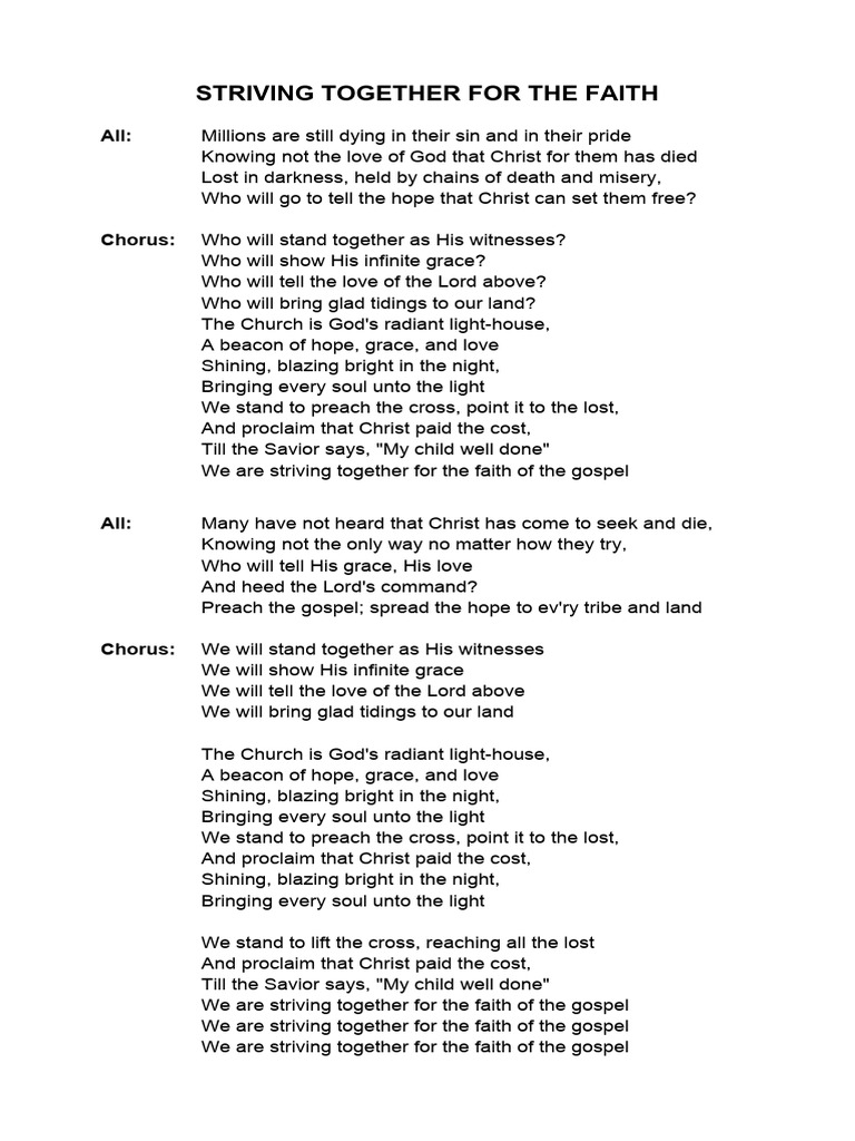 Striving Together For The Faith | PDF | Jesus | Grace In Christianity