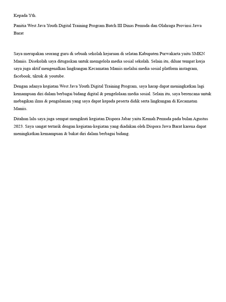 Motivation Letter NNN | PDF