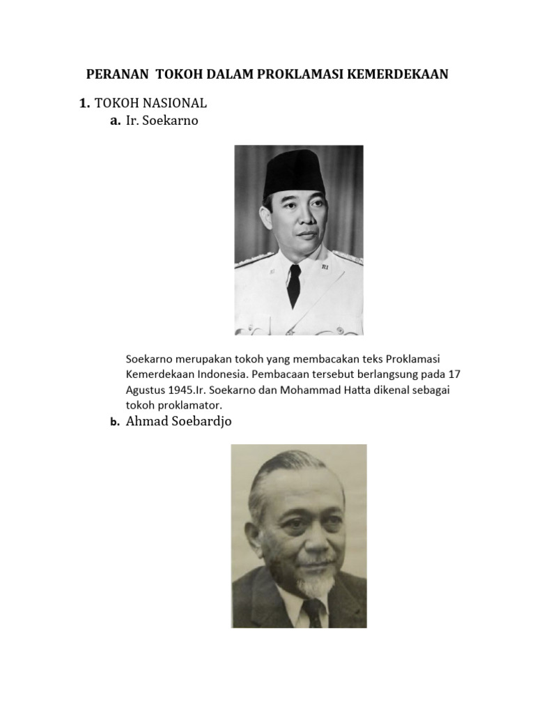 Peranan Tokoh Dalam Proklamasi Kemerdekaan | PDF | Politik