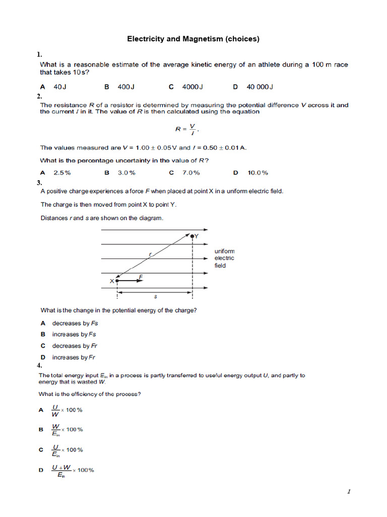 Electricity and Magnetism | PDF
