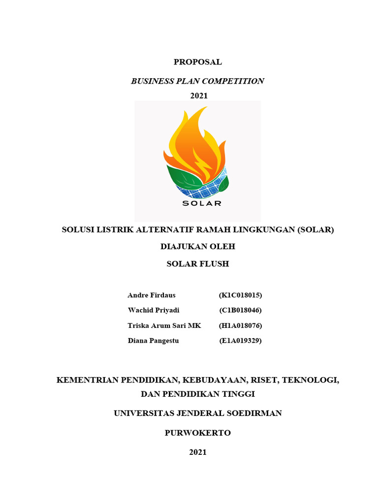 Proposal Fix SOLAR - Solusi Alternatif Listrik Tenaga Surya | PDF