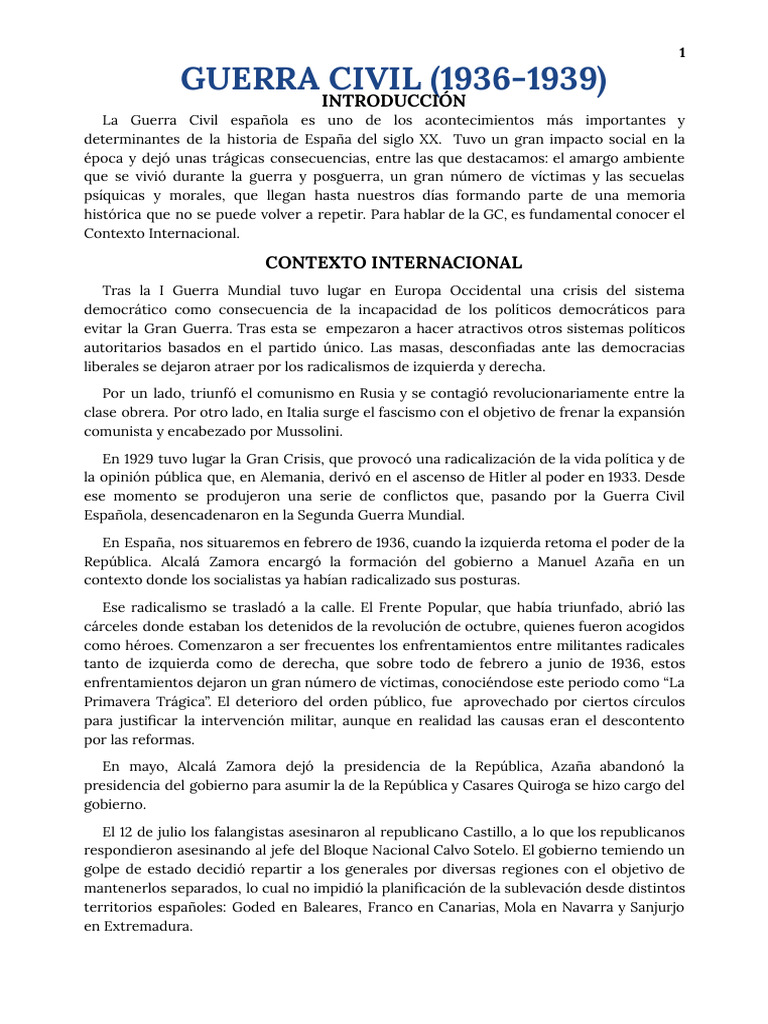 Guerra Civil | PDF | Francisco franco | guerra civil Española