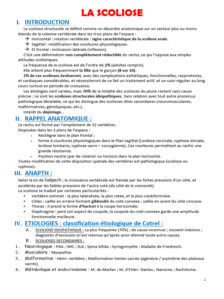 Bilan et traitement de la scoliose | PDF | Scoliose | Appareil locomoteur