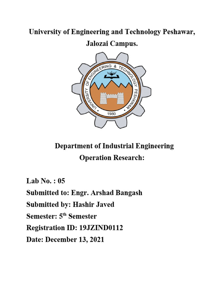 Lab 05 Operation Research | PDF