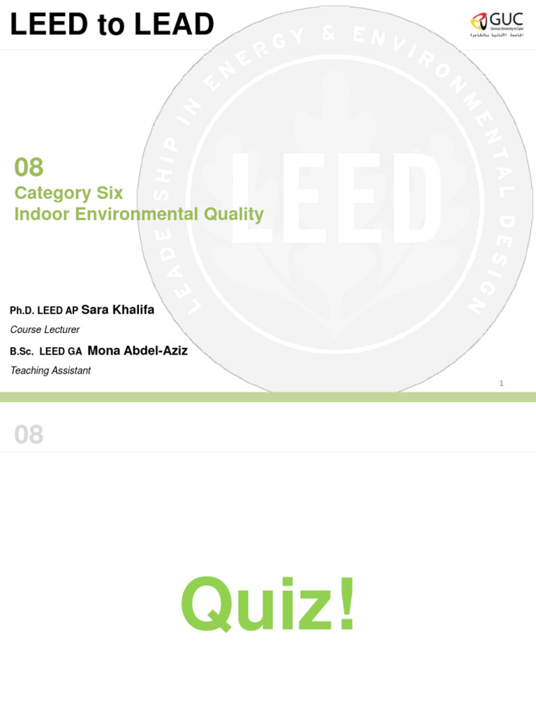 Indoor Environmental Quality in LEED | PDF | Green Building ...