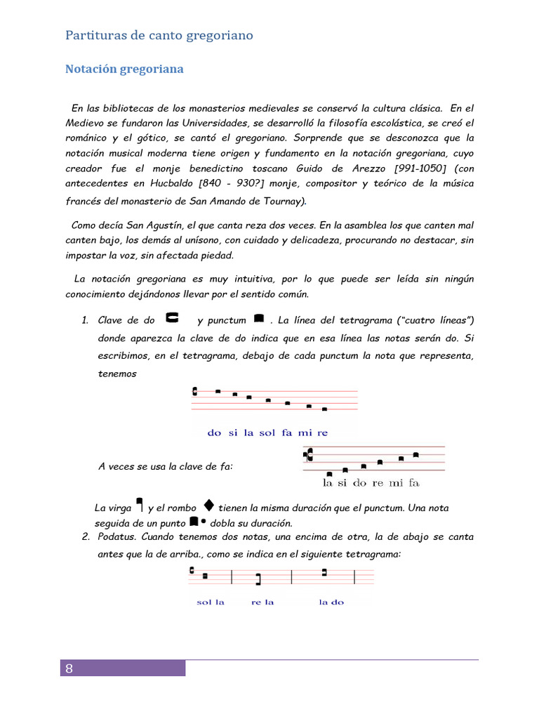Notación Musical del Canto Gregoriano | PDF | Arte