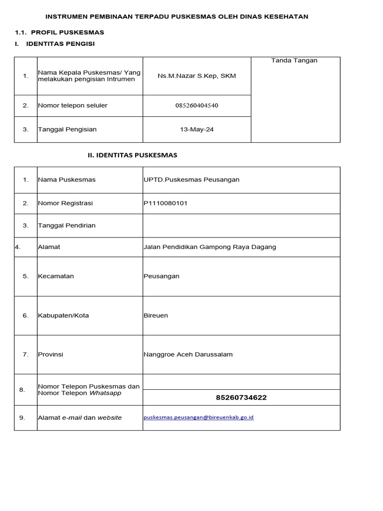 Tabel Monev TPCB BIREUEN 2024 (Peusangan) | PDF