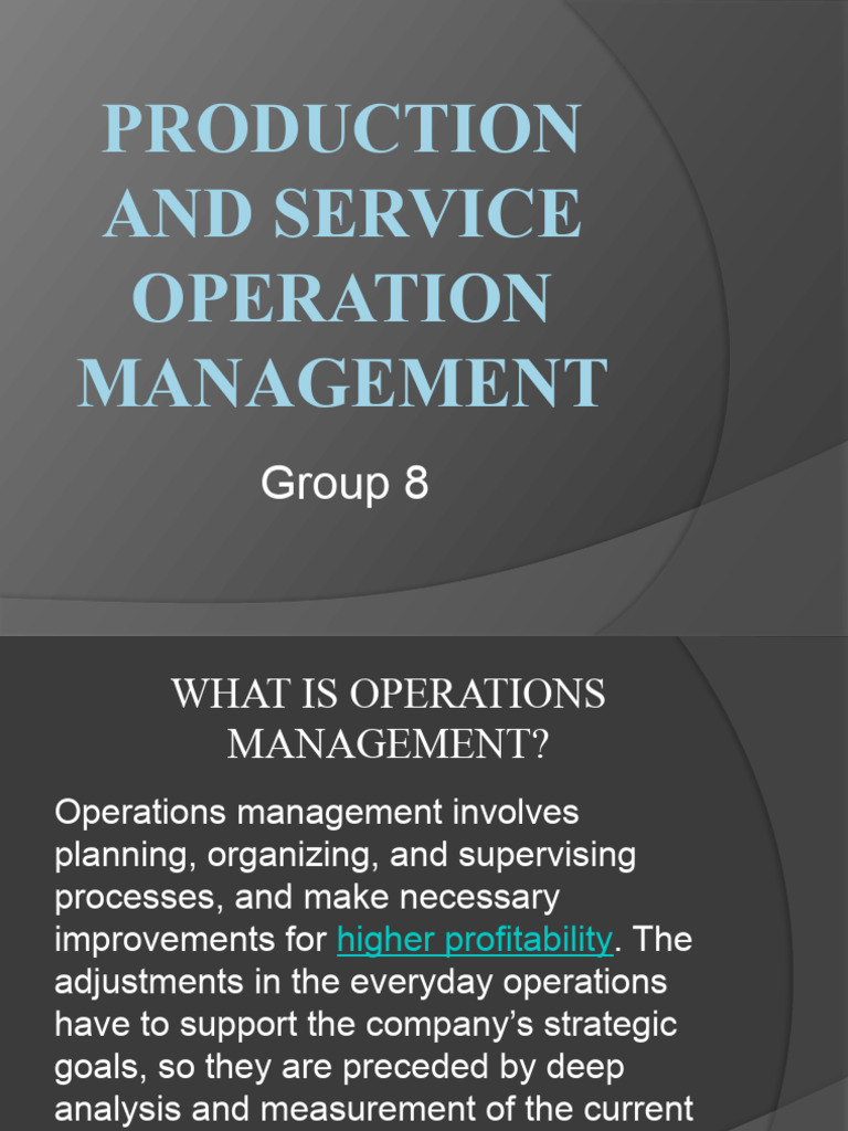 Production and Service Operation Management | PDF | Operations ...