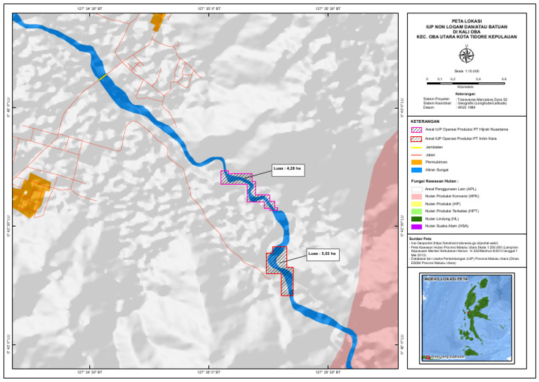 Peta Lokasi Iup Non Logam Dan Atau Batuan Di Kali Oba | PDF