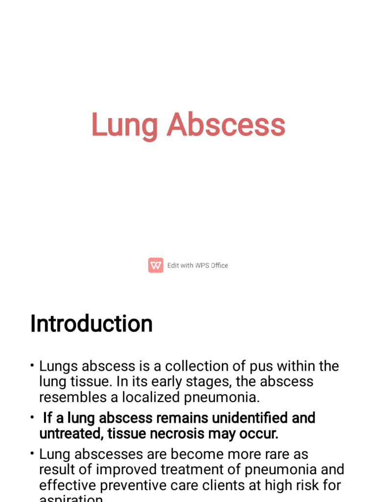 Understanding Lung Abscesses: Causes & Treatment | PDF | Pneumonia | Lung