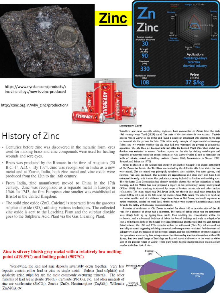 Lecture slides zinc (1) | PDF | Zinc | Zinc Oxide