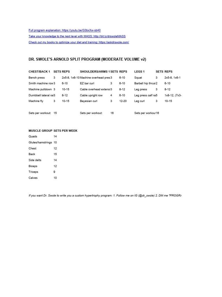 Arnold Split Workout Guide | PDF | Teaching Methods & Materials | Computers