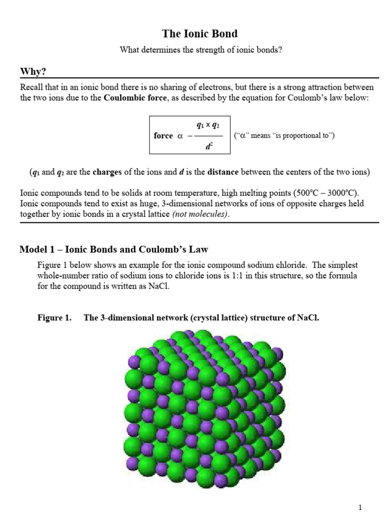 POGIL The Ionic Bond (CA 24 - Moog - Chemistry A Guided Inquiry) | PDF ...