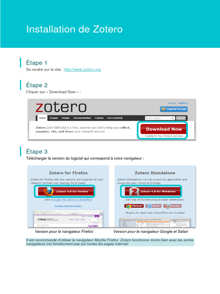 Installation de Zotero en 4 étapes | PDF | Ordinateurs | Technologie et ...