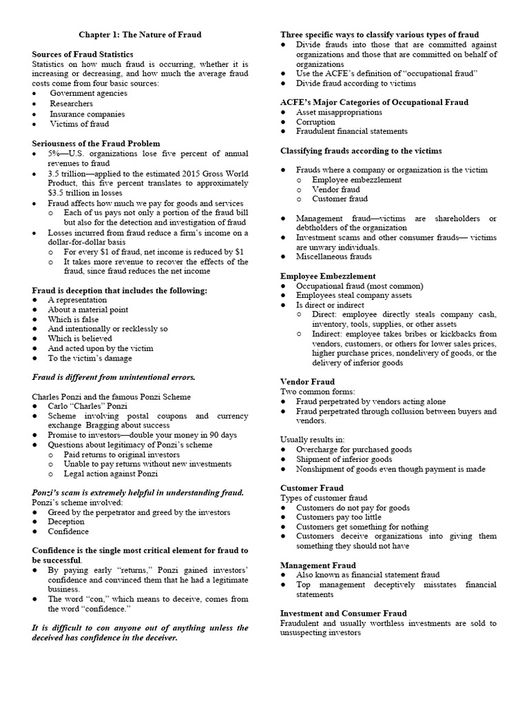 CIA Part 1 AUD 1202 Forensic | PDF | Fraud | Ponzi Scheme