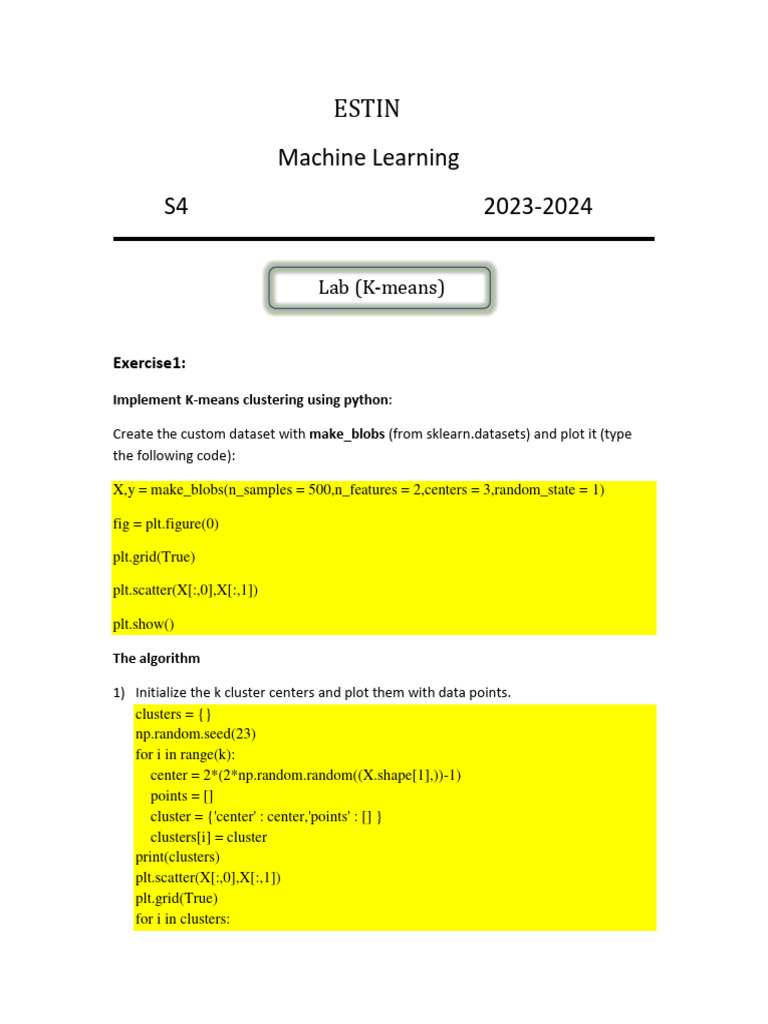 K Means | PDF | Theoretical Computer Science | Cluster Analysis