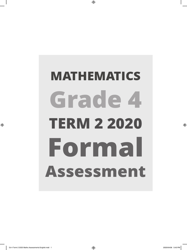 Gr 4 Term 2 2020 Tmu Maths Formal Assessment | PDF | Mathematics ...