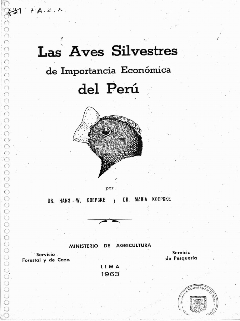 Koepcke, María 1963 - Aves de Importancia Economica Perú | PDF