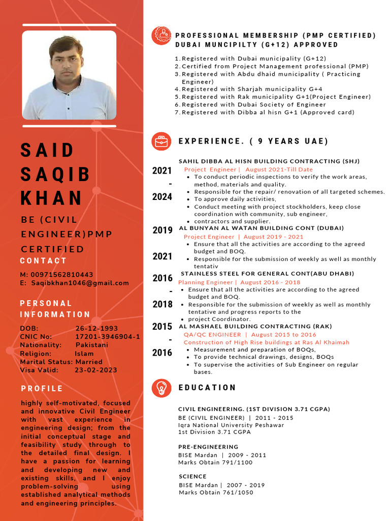 Saqib Updated Cv.01 | PDF | Engineering