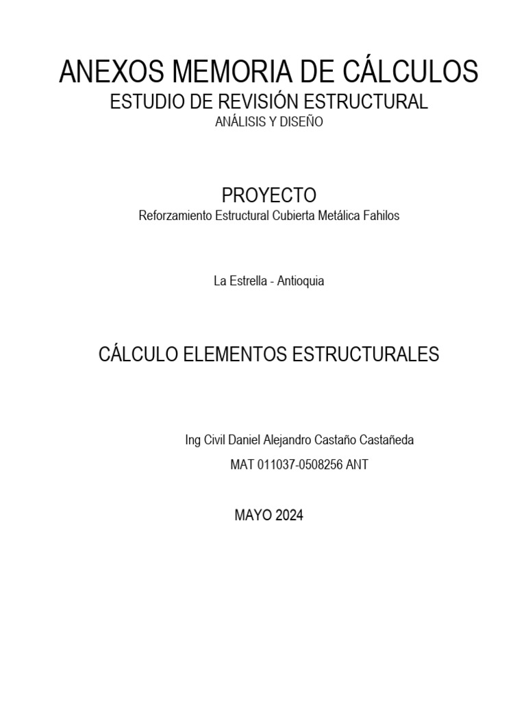 Memorias de Cálculo | PDF | Diseño | Hormigón