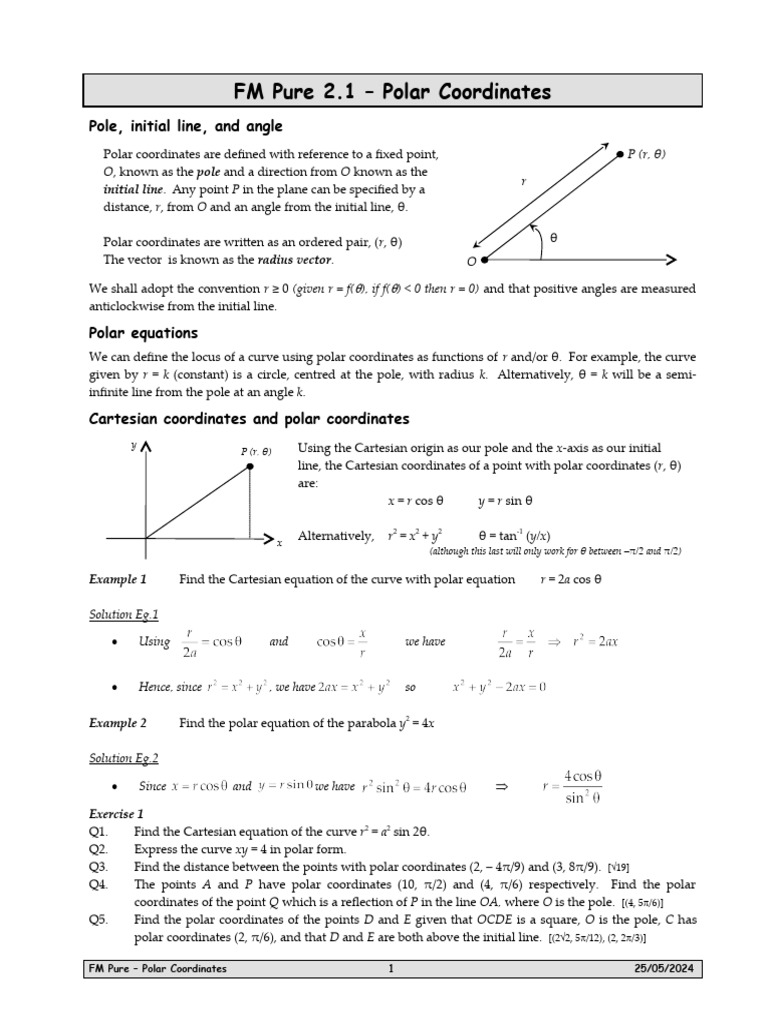 Polar Coordinates | Download Free PDF | Angle | Euclidean Geometry