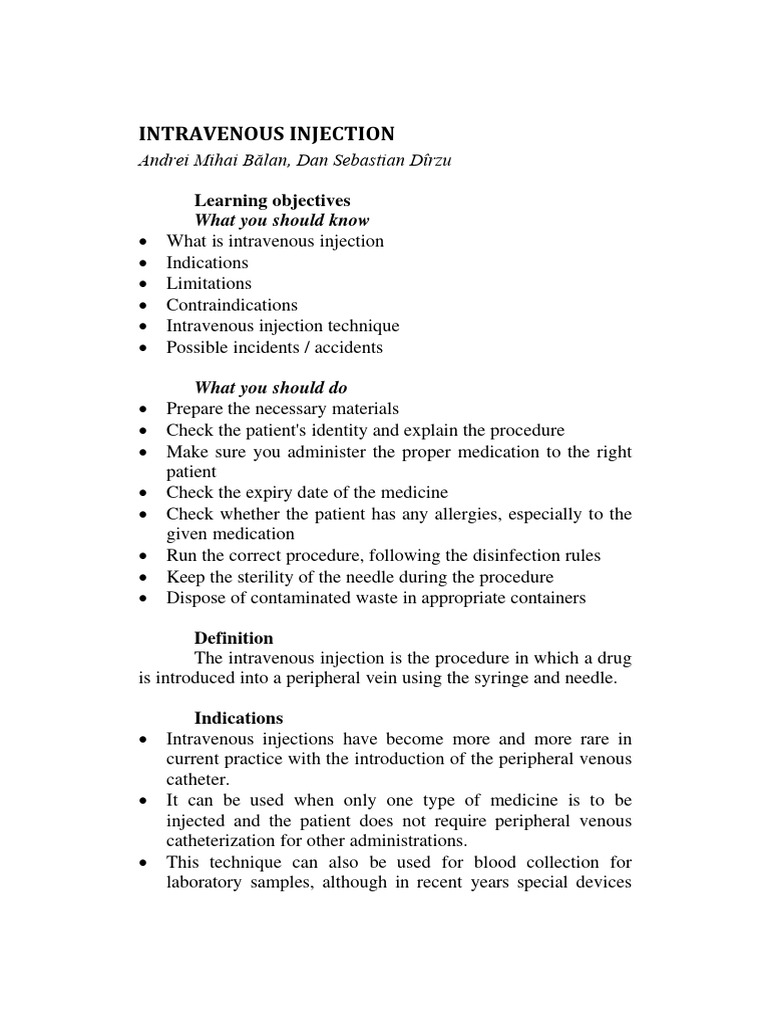 ATI_eng_01_Intravenous_injection | PDF | Intravenous Therapy ...