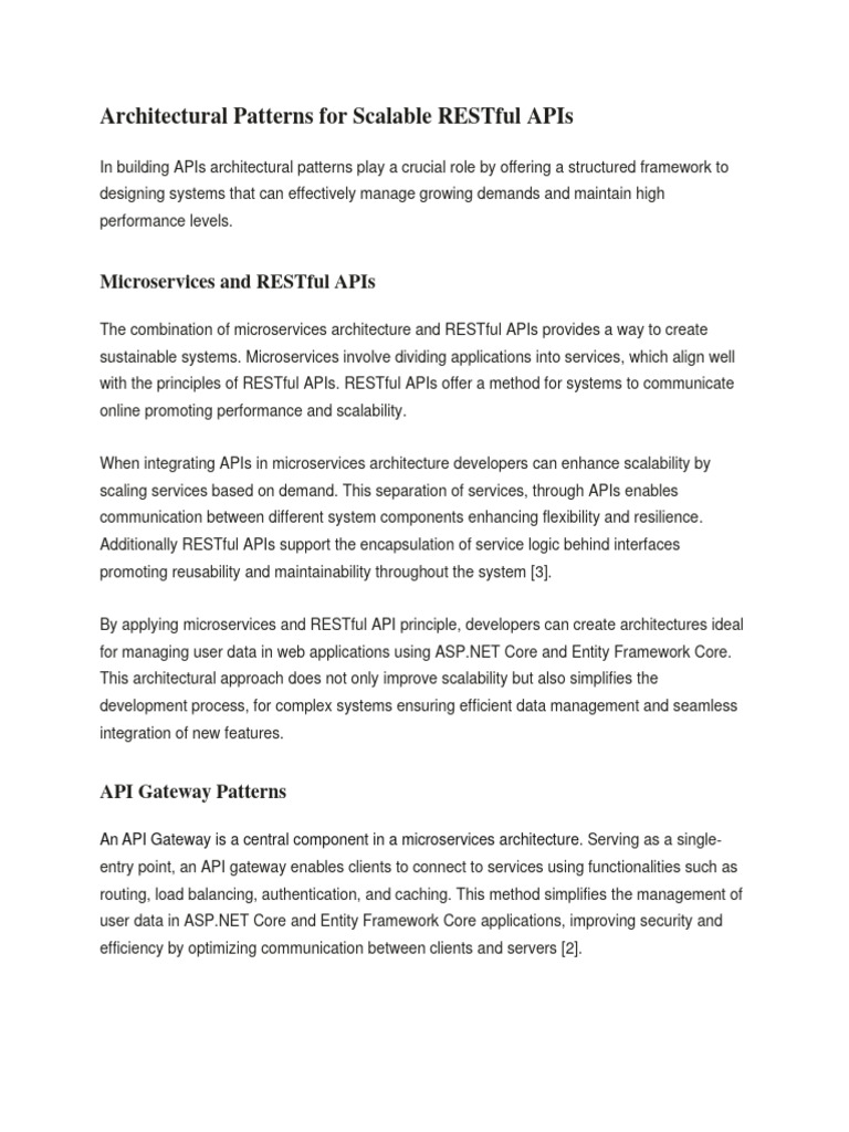 Architectural Patterns For Scalable RESTful APIs | PDF | Load Balancing (Computing ...