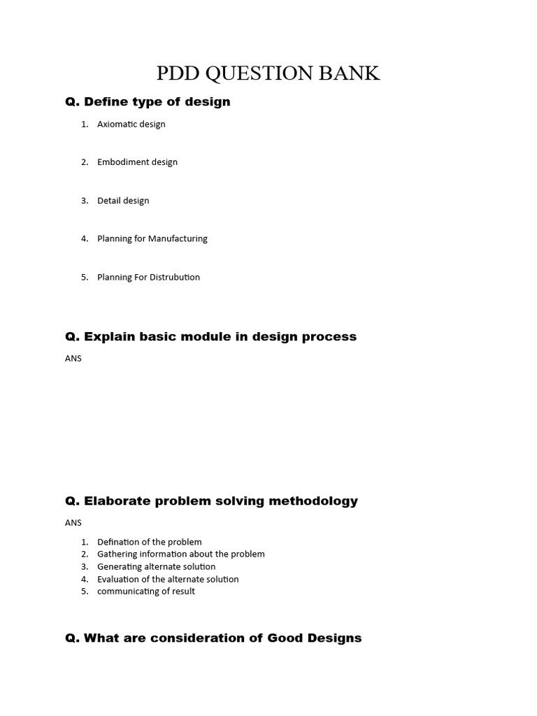 PDD Notes | Download Free PDF | Engineering Design Process | Focus Group