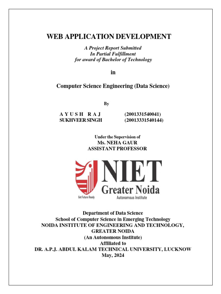Web Application Development: in Computer Science Engineering (Data Science) | PDF | Science