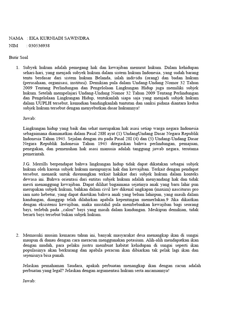 Tugas 3 Tindak Pidana Khusus EKA | PDF | Ilmu Sosial