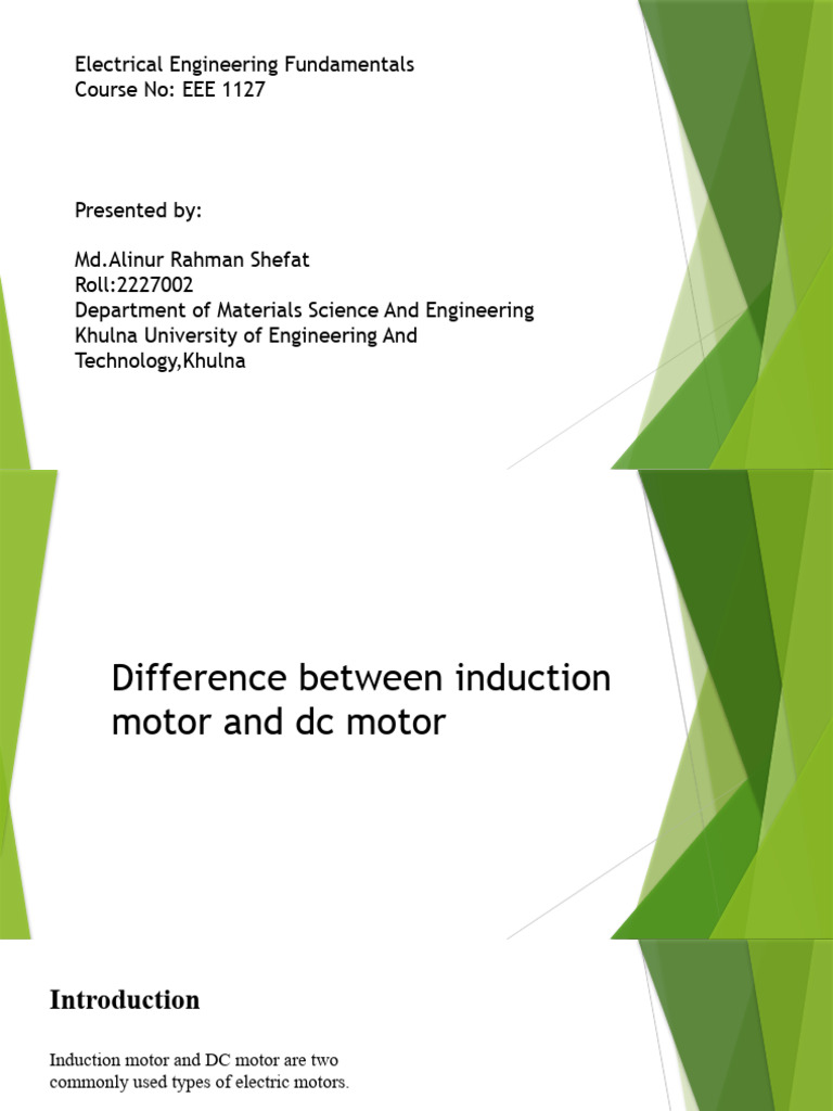 Induction vs. DC Motor: Key Differences | PDF | Electric Motor ...