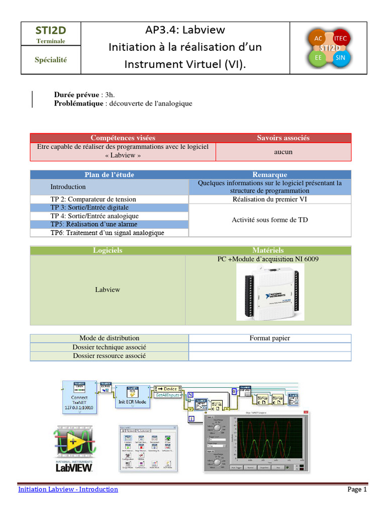 AP 3.4 Initiation Labview - Introduction | PDF | Génie logiciel ...