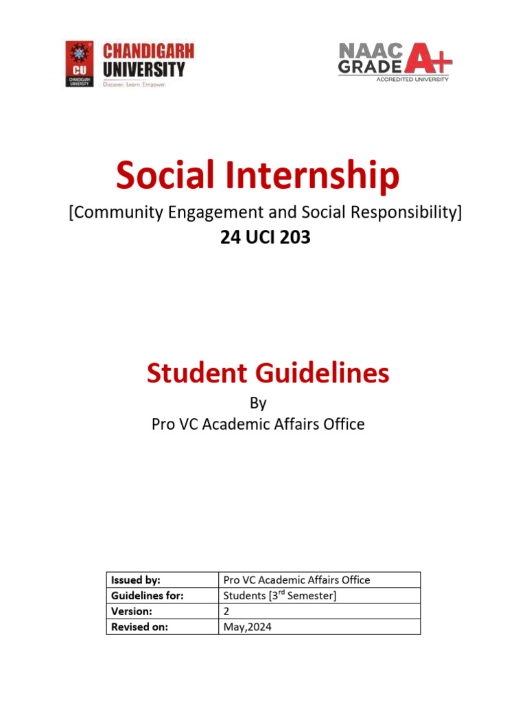 Social Internship Guidelines for Students | PDF | Non Governmental ...