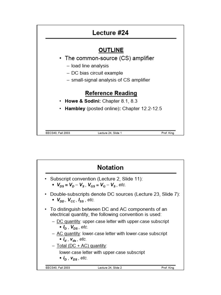 Lecture 24 Download Free Pdf Amplifier Electrical Engineering