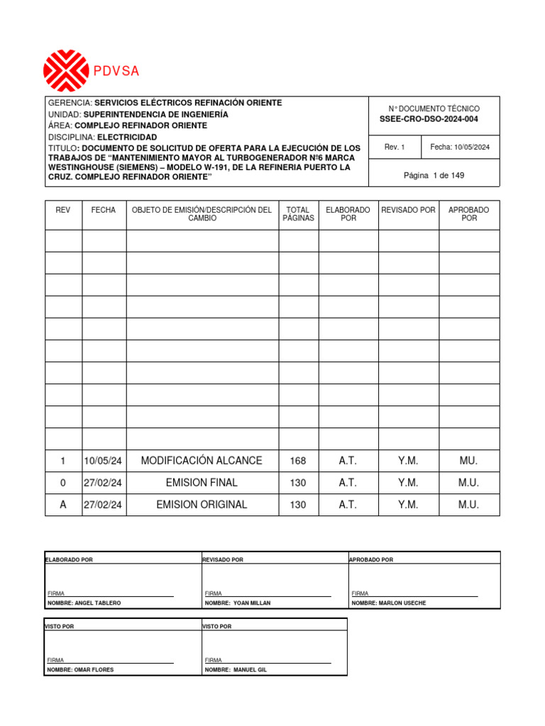 Pdvsa: SSEE-CRO-DSO-2024-004 | PDF | Higiene Ocupacional | Ingeniería