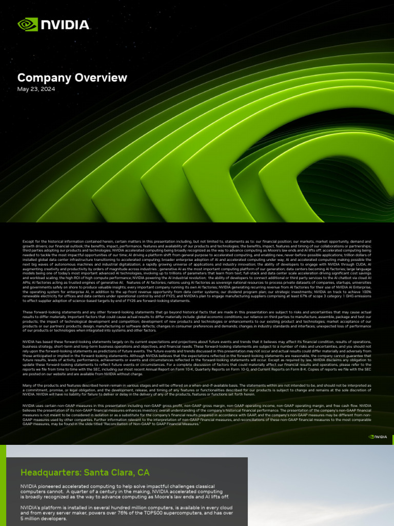 NVDA Company Overview | Download Free PDF | Cloud Computing | Computing