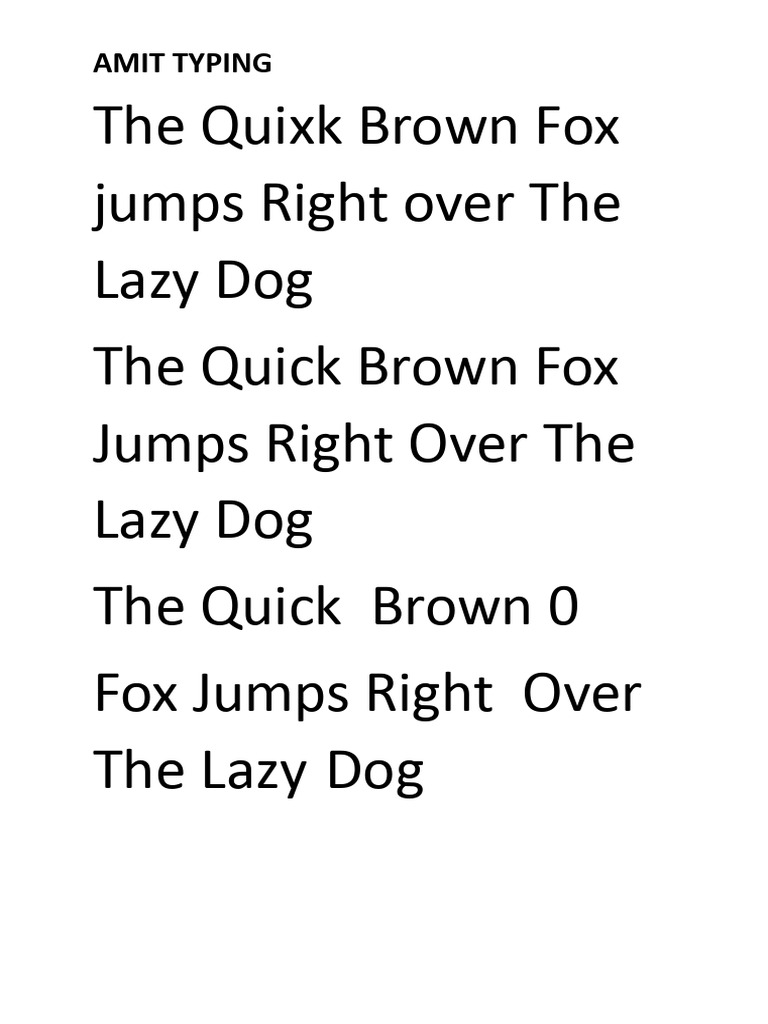 Typing Practice: Quick Brown Fox | PDF