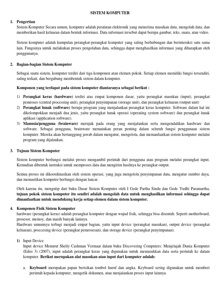 Sistem Komputer | PDF