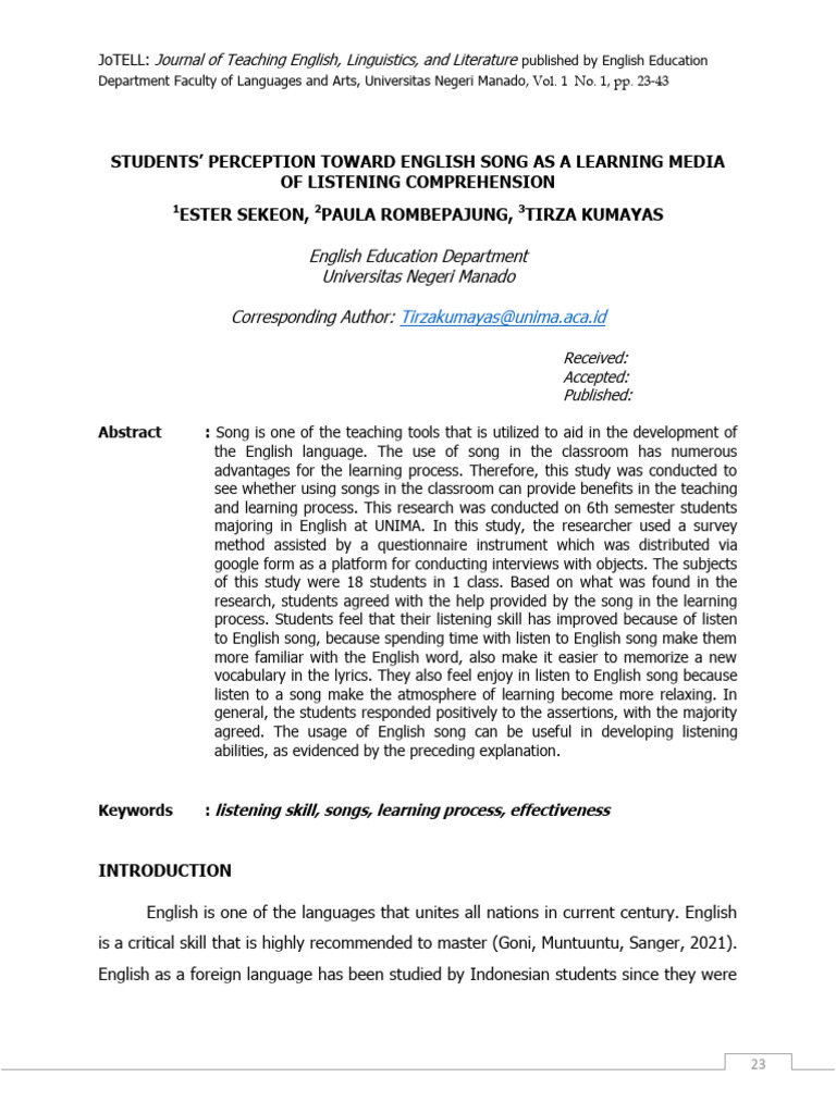 3290-Article Text-11102-1-10-20220119 | PDF | Perception | English Language