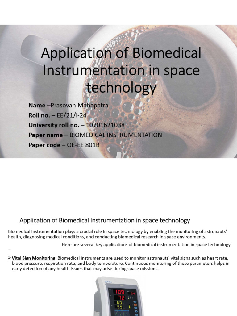 Application of Biomedical Instrumentation in Space Technology | PDF ...