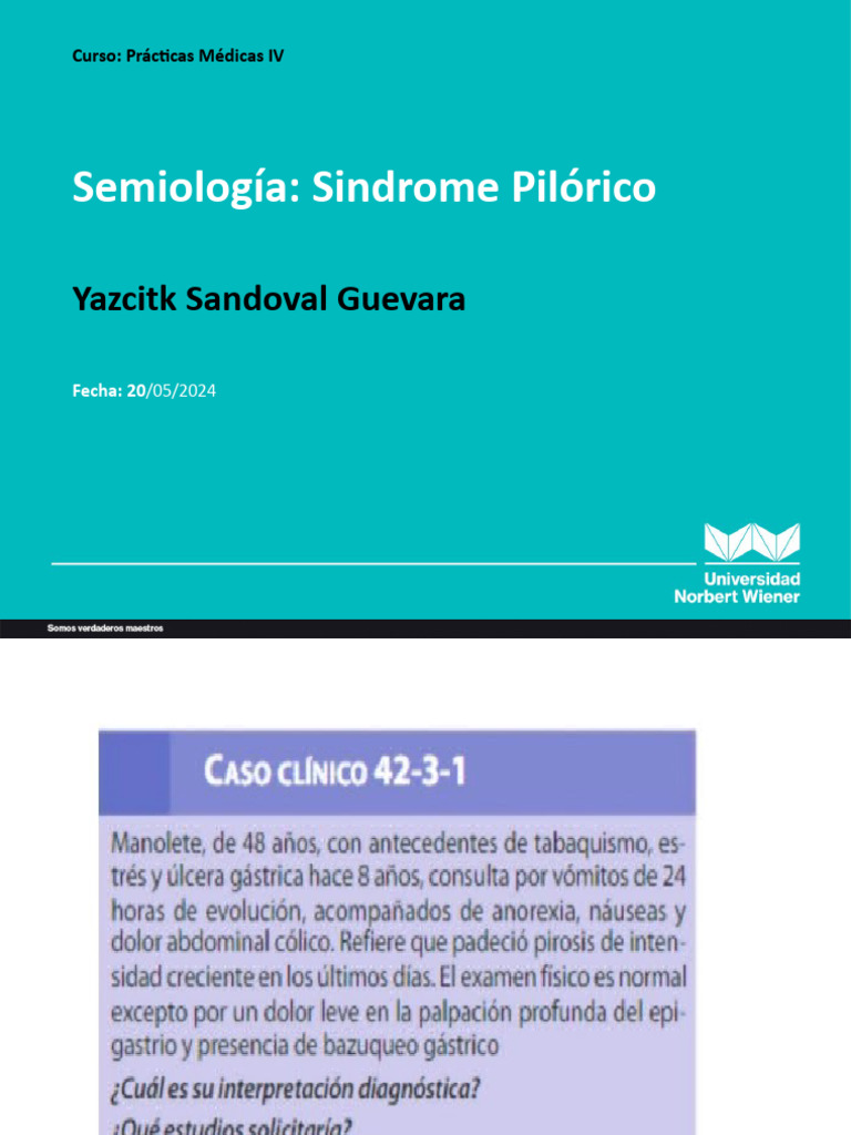 Síndrome Pilórico: Causas y Diagnóstico | PDF | Estómago | Vómitos